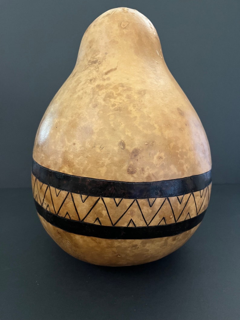 Gourd Art, Gourd With Wood Burned Southwestern Design, Decorative Gourd ...