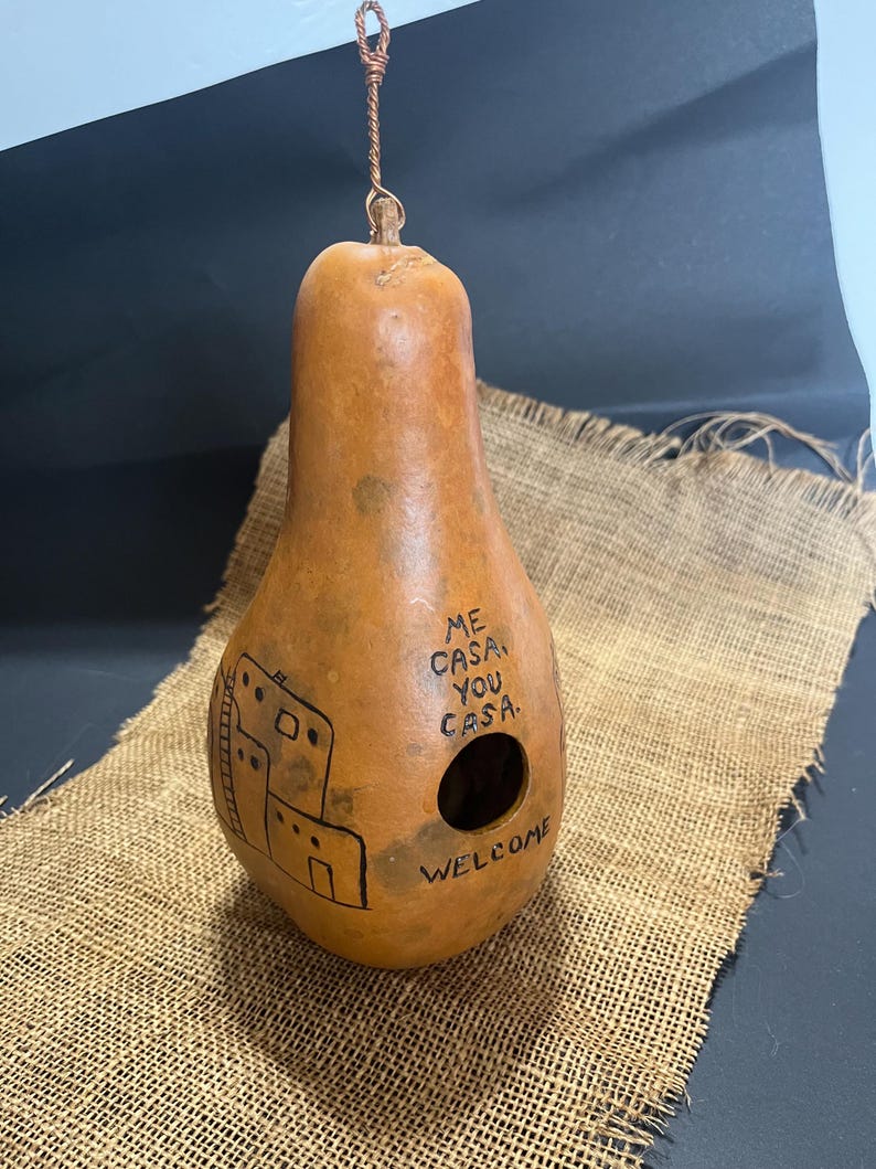 Naturally Grown Gourd Birdhouse, Gourd Decorative, Gourd Art, Me Casa ...