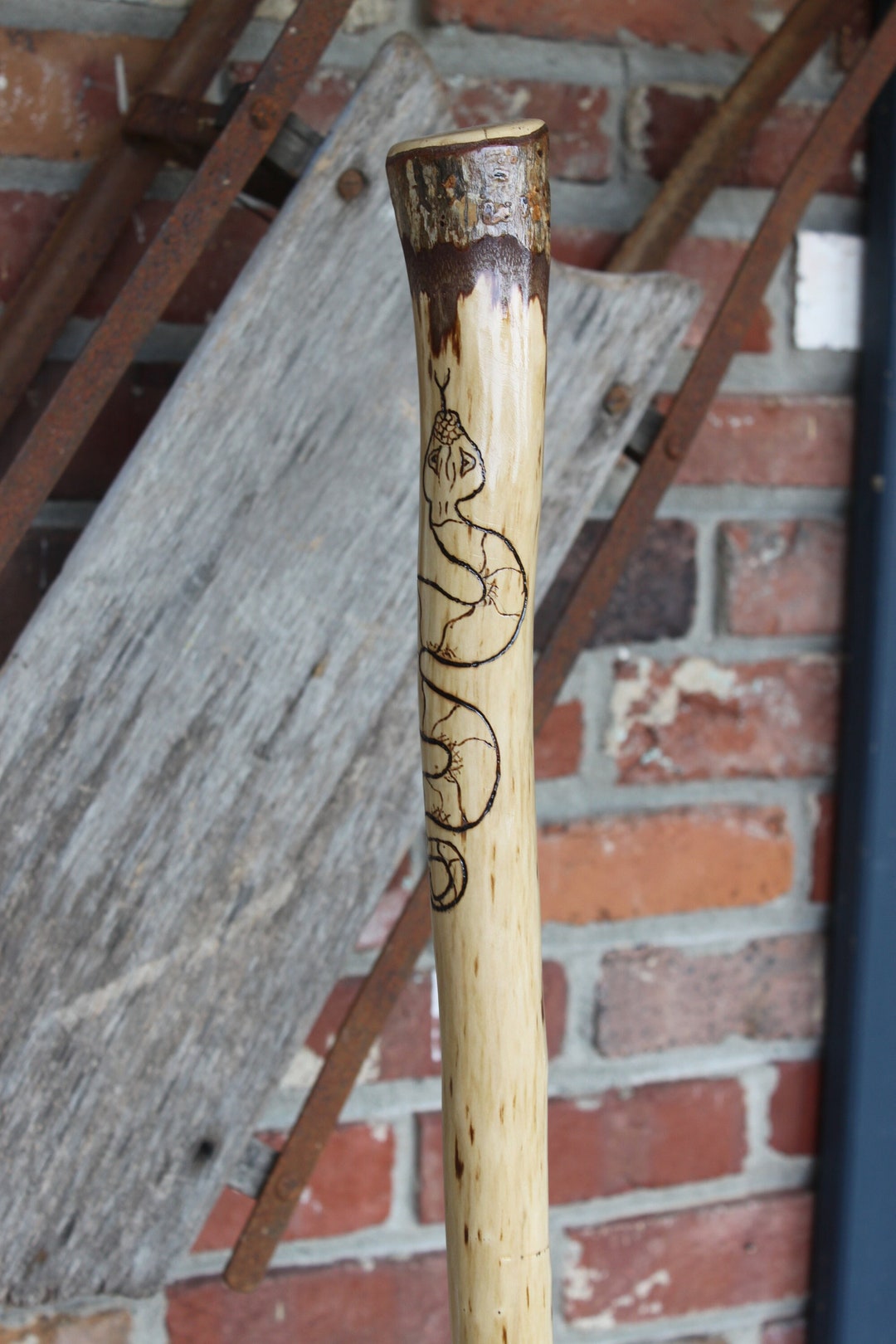 Sweet Gum Wood Snake Walking Staff, Hiking Stick, Walking Stick ...