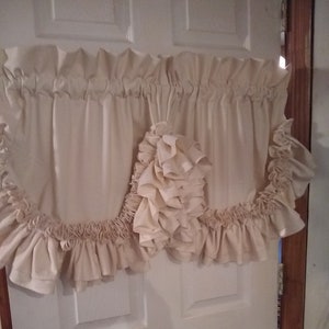 Unbleached Muslin Double Ruffle Valance - Etsy