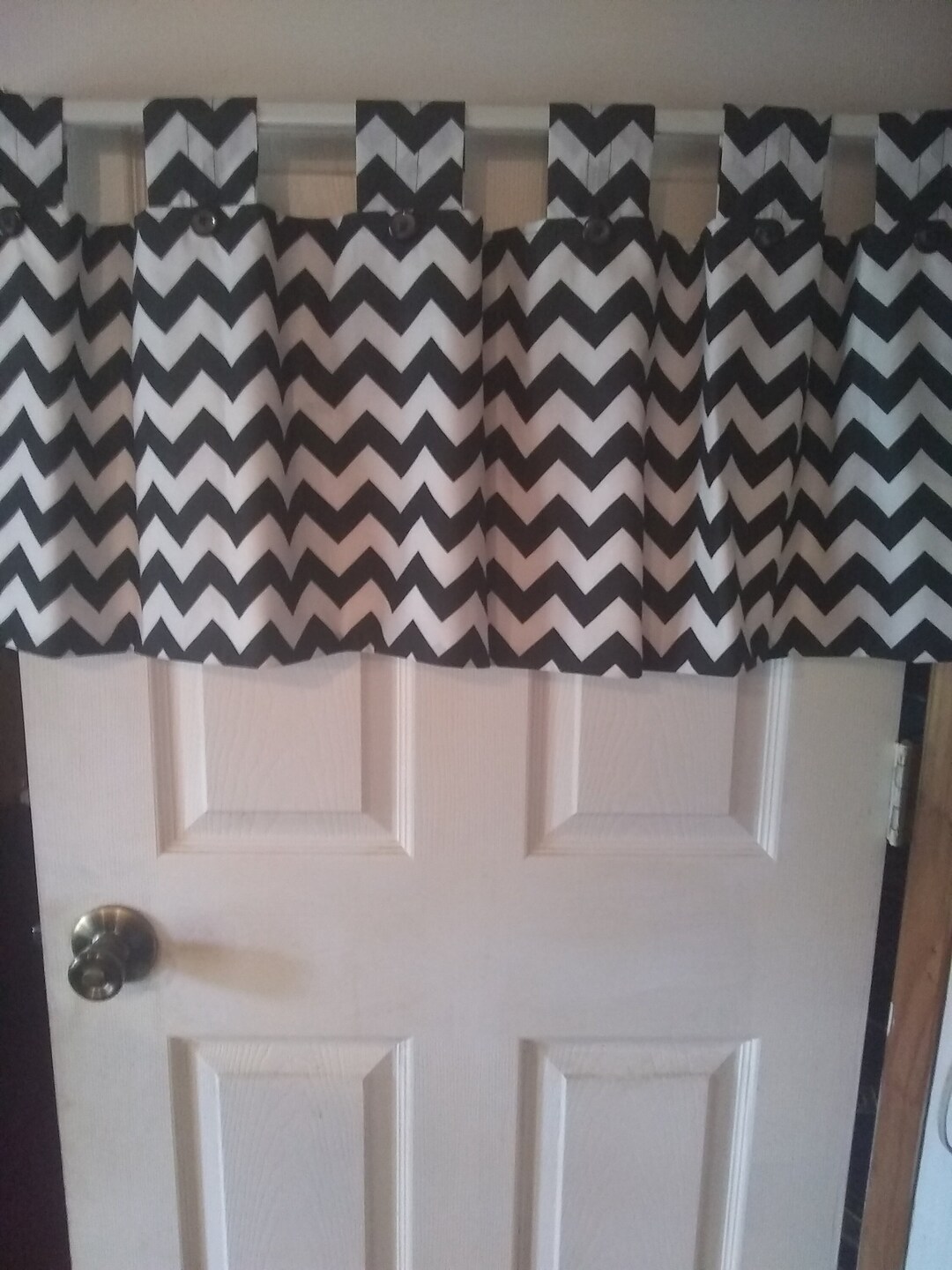 Black Chevron Tab Window Treatment Valance 42" Wide X 15" Long - Etsy