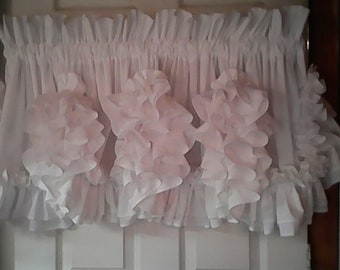 Tan Taupe and White Double Ruffle Valance - Etsy