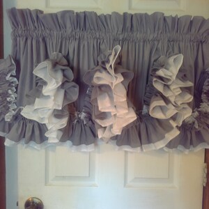 Gray Double Ruffle Valance - Etsy