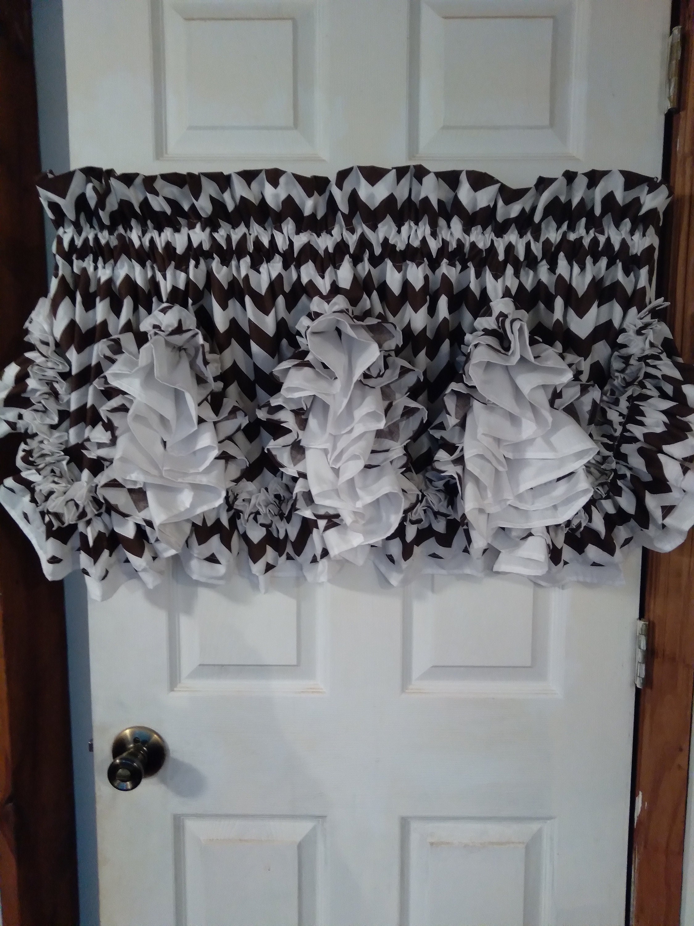 Chevron Double Ruffle Valance Window Treatment - Etsy