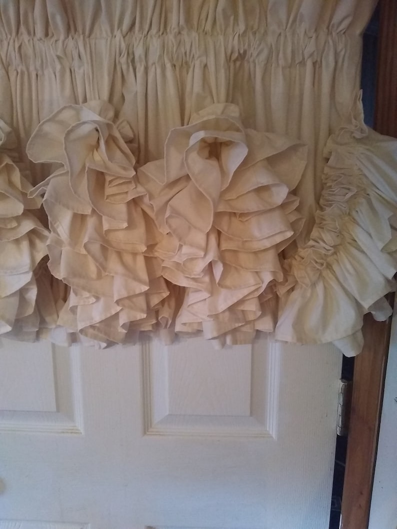 Unbleached Muslin Double Ruffle Valance - Etsy