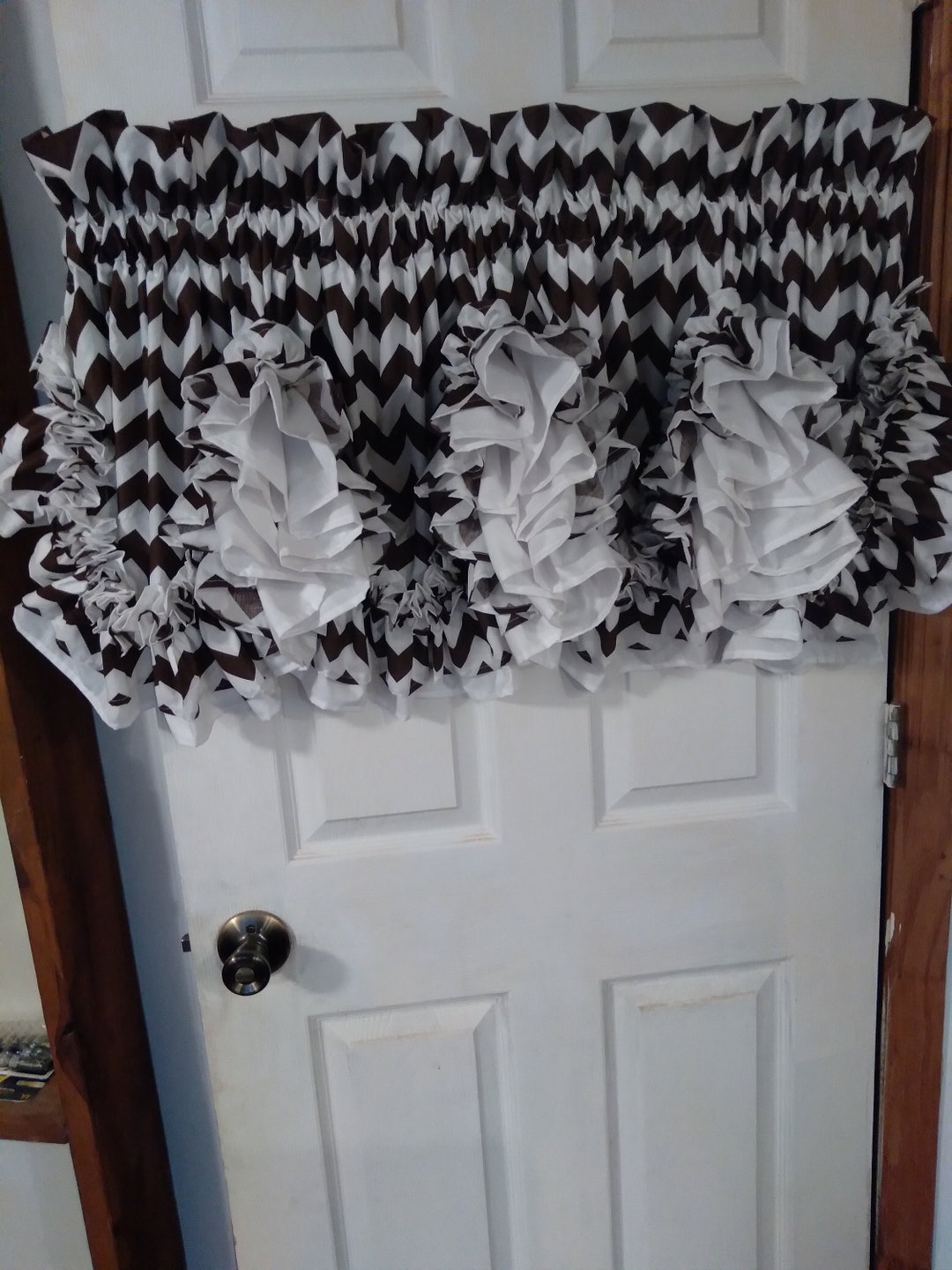 Chevron Double Ruffle Valance Window Treatment - Etsy