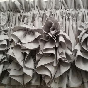 Gray Double Ruffle Valance - Etsy