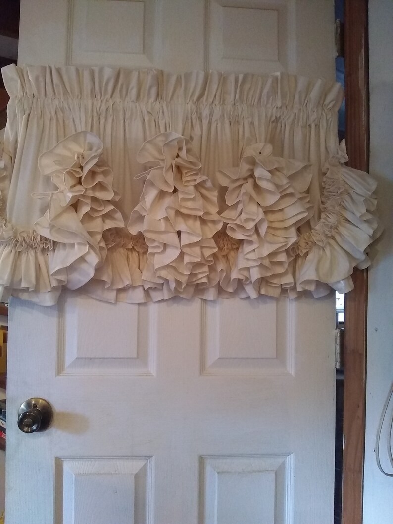 Unbleached Muslin Double Ruffle Valance - Etsy