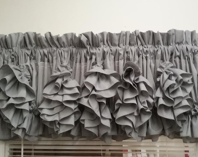 Gray Double Ruffle Valance - Etsy