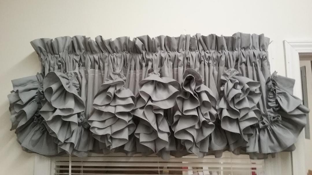 Gray Double Ruffle Valance - Etsy