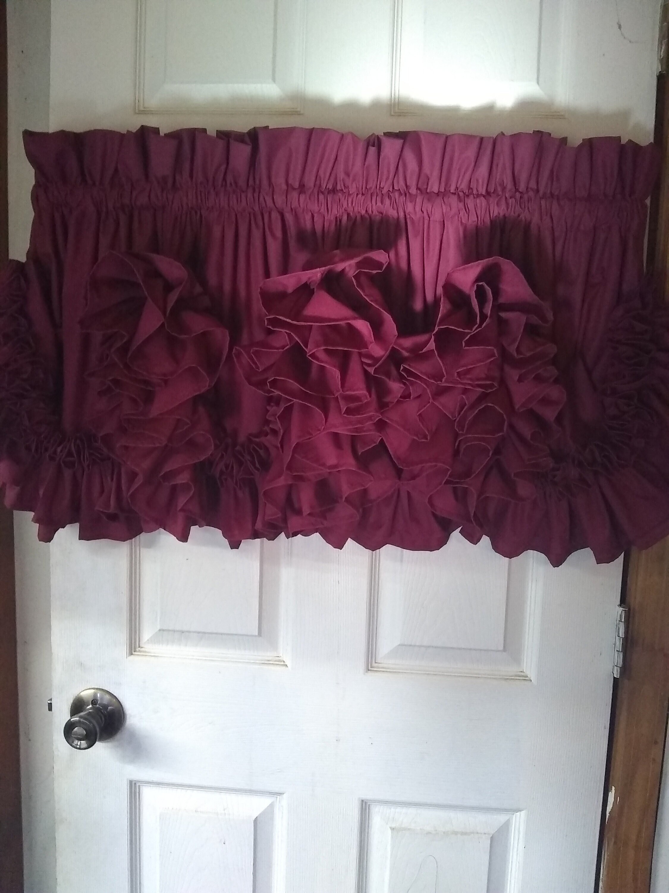 Double Ruffle Burgundy Valance - Etsy