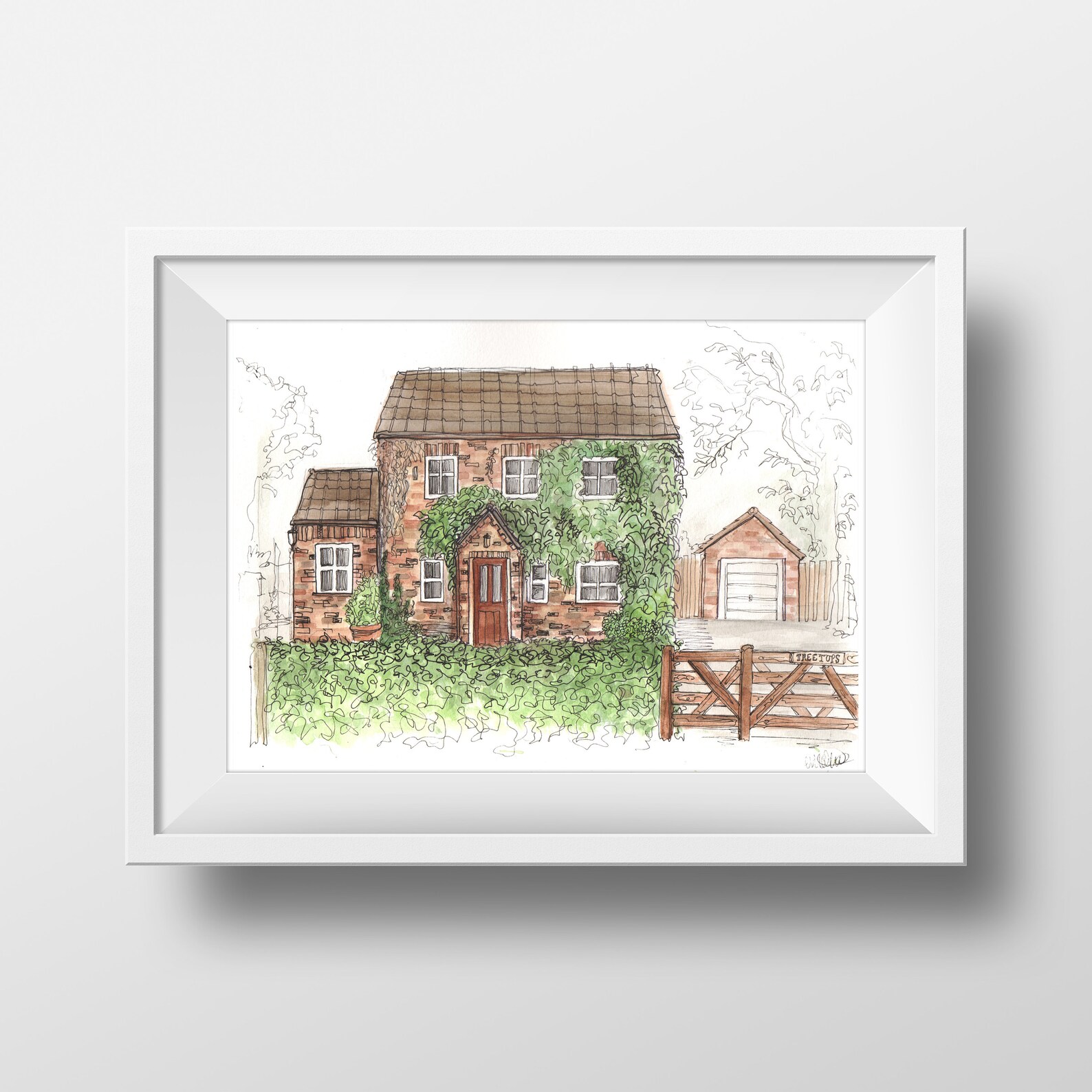 Personalised House Portrait: Original Bespoke Watercolour Painting ...