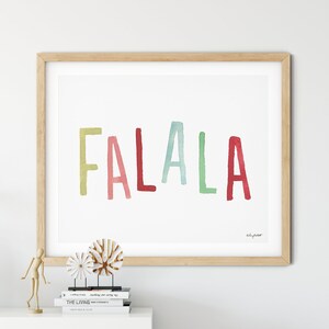 Colorful FA LA LA Christmas Print, Fun Holiday Decor, Pastel Christmas ...