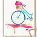 Bicycle Flower Basket Illustration, Bicycle Wall Art, Bicycle Print ...
