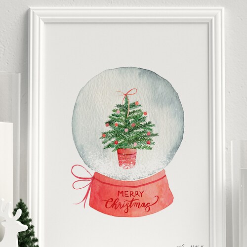 Watercolor Christmas Ornaments Print Printable Holiday Decor - Etsy