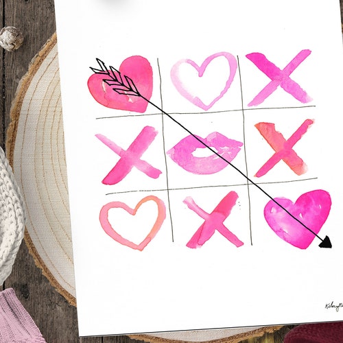 DIGITAL DOWNLOAD Valentines Tic Tac Toe Printable Pink - Etsy