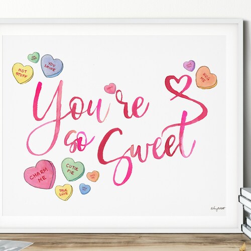 Heart Print Valentines Day Printable Heart Wall Art Hearts - Etsy