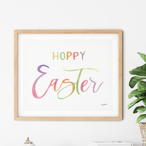 Hoppy Easter Wall Art, Spring Sign Farmhouse, Easter Home Decor ...