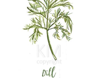 Watercolor Painting Cilantro Herb Print Watercolor Wall Art | Etsy