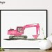 Set of 3 Pink Construction Vehicle Prints Kids Gallery Wall | Etsy