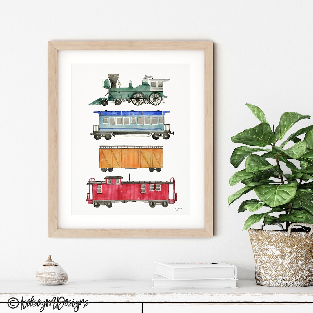 Train Chart Art Print, Steam Locomotive Train, Transportation Vehicle ...