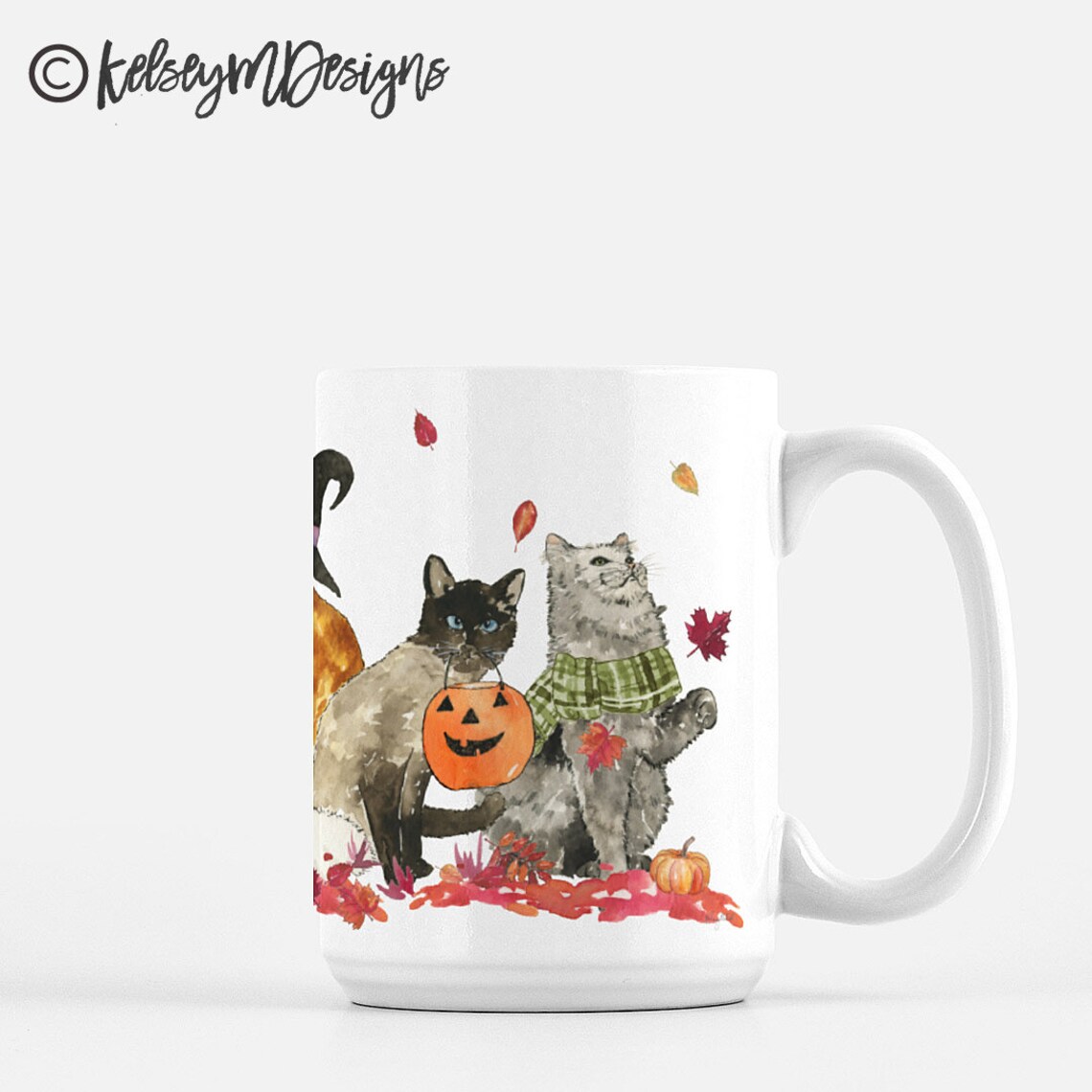 Halloween Cats Fall Mug, Fall Coffee Mug, Fall Decor, 15 Oz Mug ...