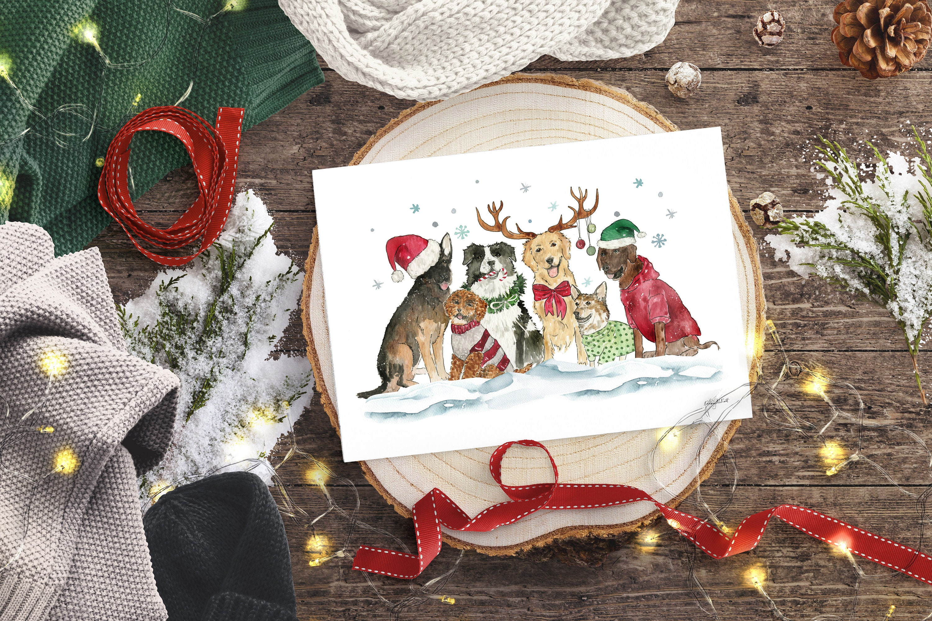 Christmas Dog Wall Art Happy Howlidays Holiday Dog Decor - Etsy