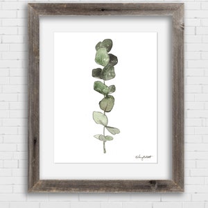 Eucalyptus Leaves Wall Decor, Rustic Illustration, Garden Art ...