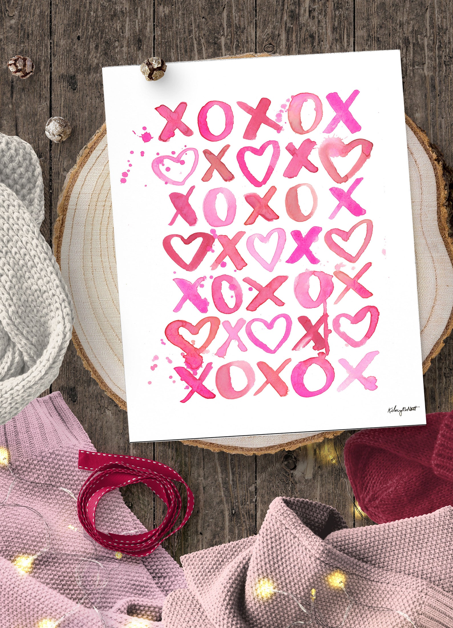 XOXOX Valentines Day Art Print Love Wall Art Seasonal Home - Etsy