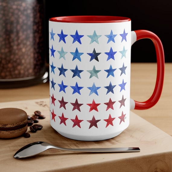 4th of July Stars Mug Fourth of July Coffee Mug 15 Oz Mug - Etsy