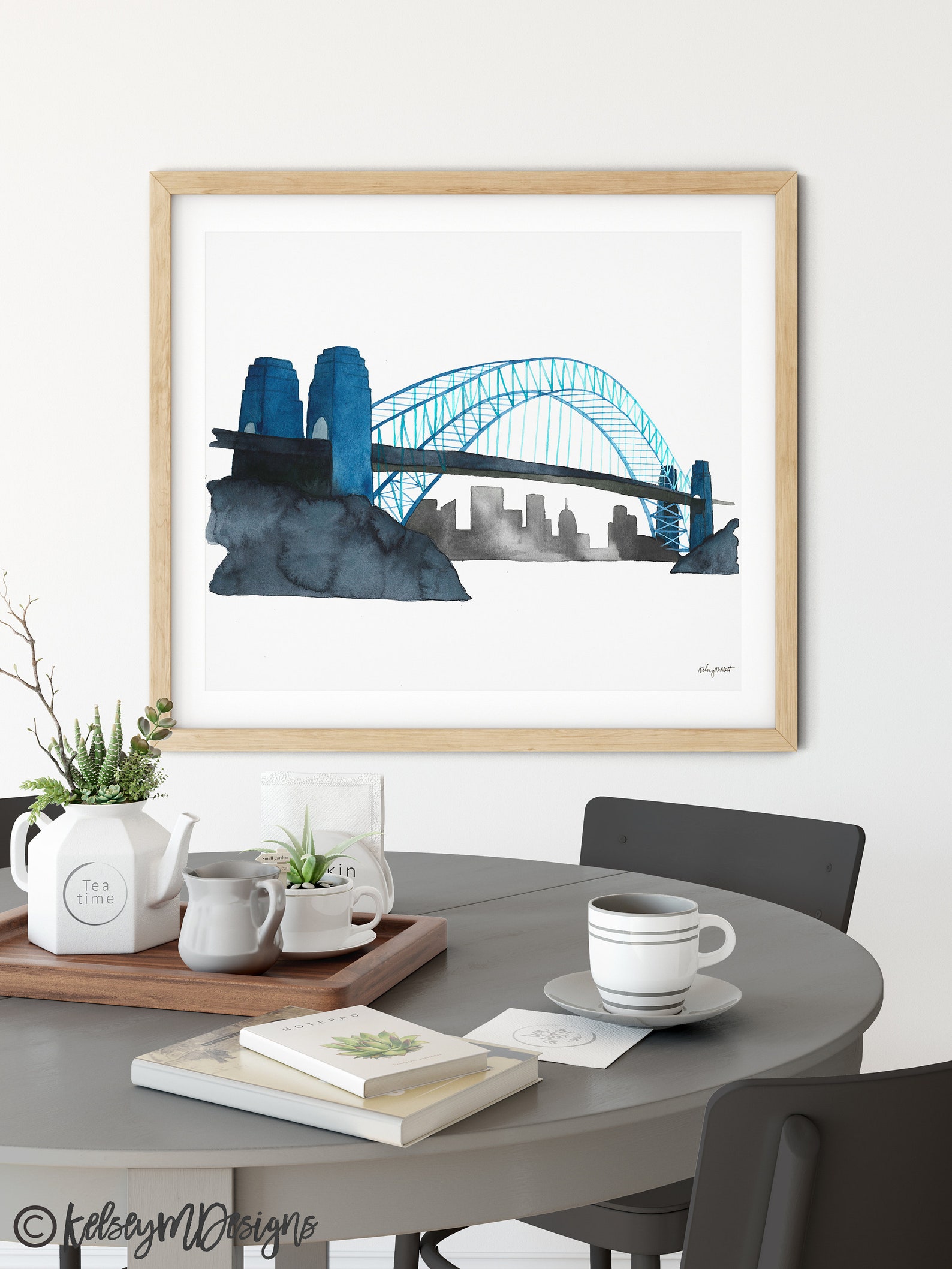 Sydney Harbor Bridge Watercolor Painting, Sydney Art Print, Sydney ...