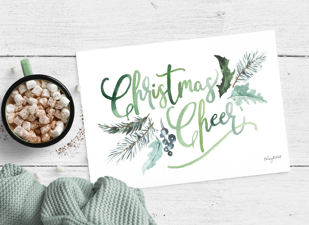 DIGITAL DOWNLOAD Christmas Cheer Printable, Pastel Christmas Print ...