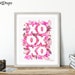 XOXO Valentines Day Art Print, Pink Floral Botanical Print, Valentines ...
