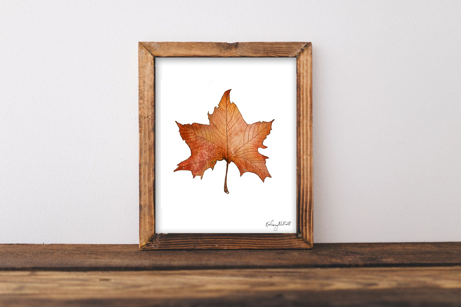 Maple Leaf Wall Art Fall Art Print Autumn Leaves Watercolor - Etsy