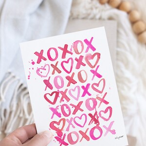 XOXOX Valentines Day Art Print, Love Wall Art, Seasonal Home Decor ...