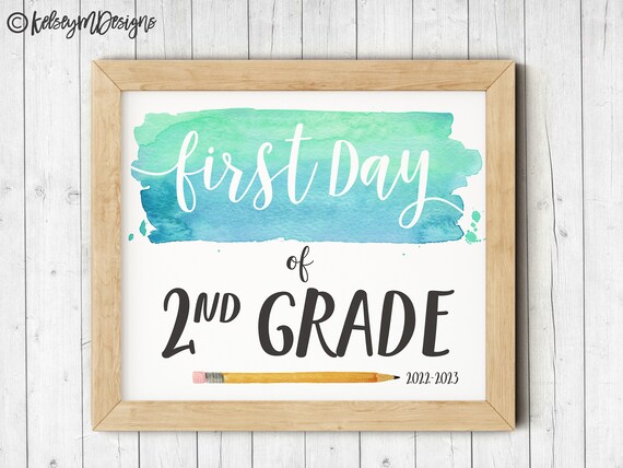 First Day of Second Grade Printable Sign First Day of School - Etsy