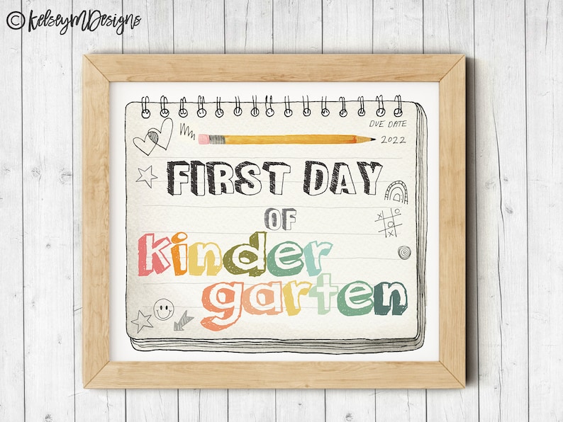 First Day of Kindergarten Printable Sign First Day of School - Etsy