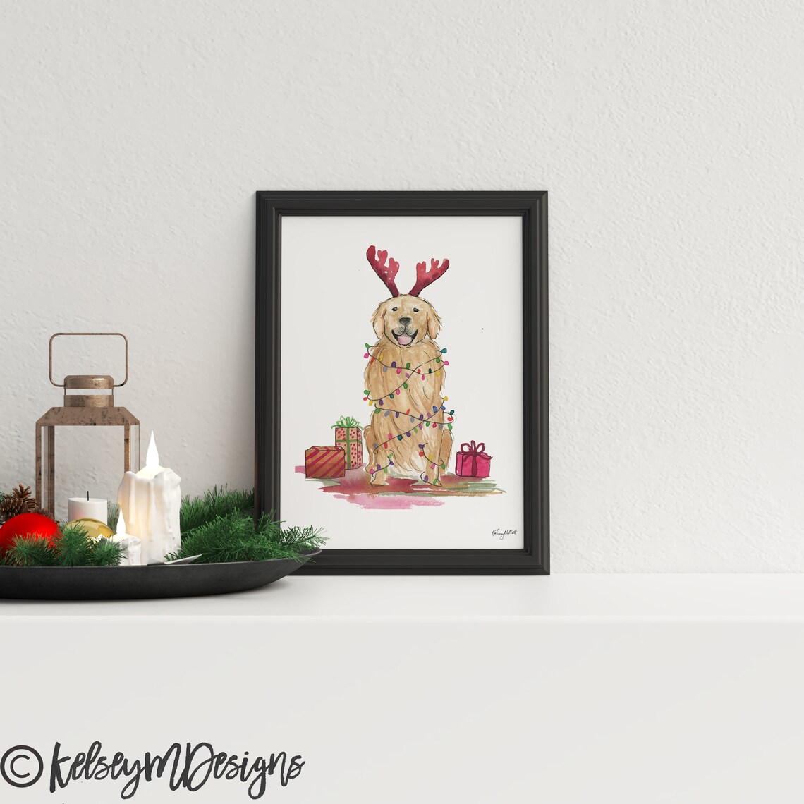 Christmas Dog Art Print Happy Howlidays Holiday Decor - Etsy