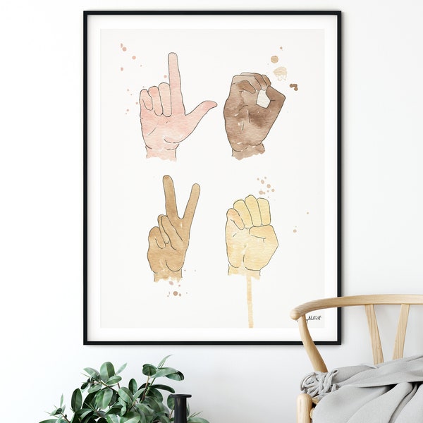 Sign Language Art - Etsy