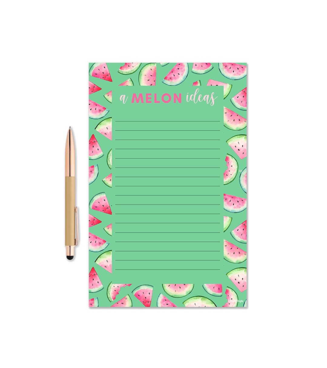 A Melon Ideas Notepad, Watercolor Notepad, Watermelon Notepad, Gift ...