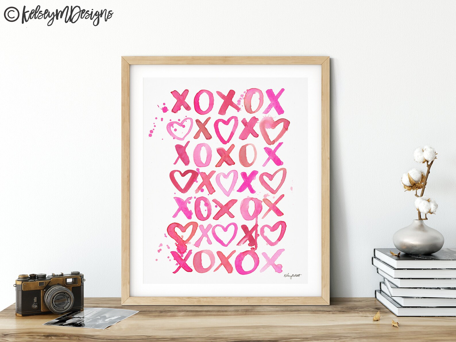 XOXOX Valentines Day Art Print, Love Wall Art, Seasonal Home Decor ...