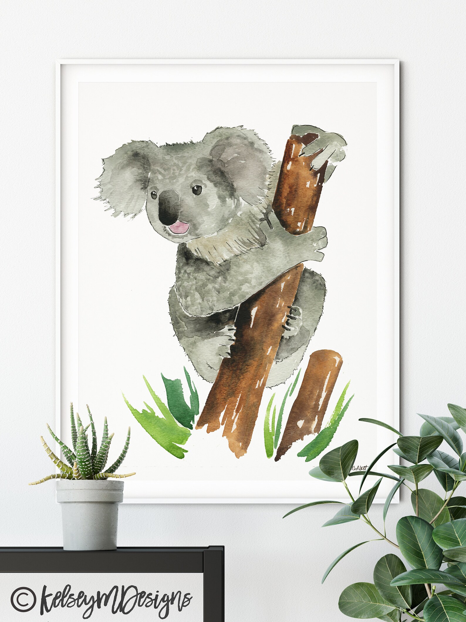 Koala Bear Print Watercolor Painting Outback Nursery Decor - Etsy