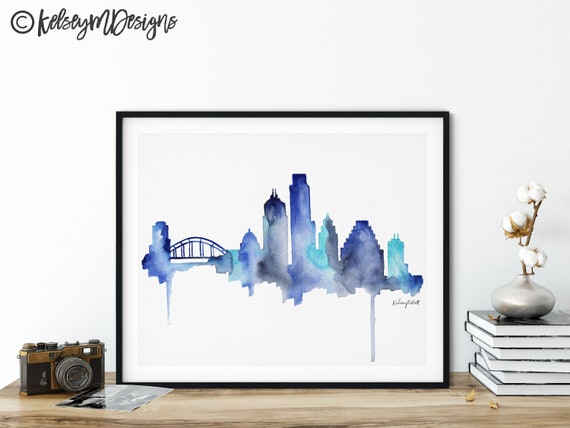 Austin Texas Skyline Print Austin Cityscape Texas Skyline | Etsy