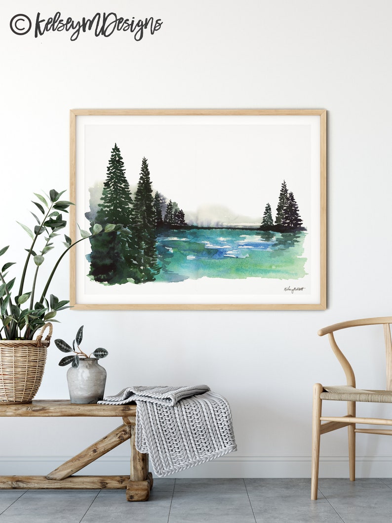 Forest Print Nature Wall Art Woodland Trees Tree Print - Etsy