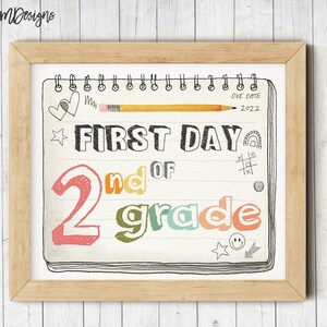 First Day of Second Grade Printable Sign First Day of School - Etsy