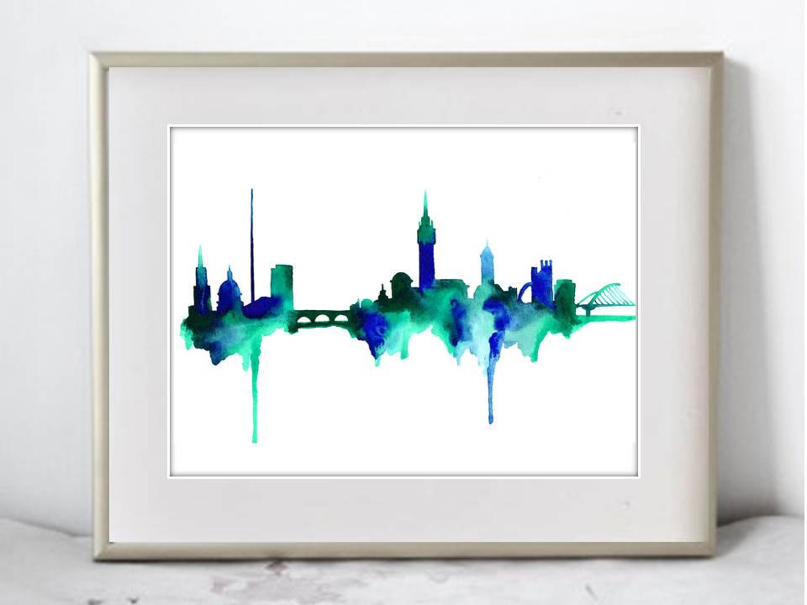 Dublin Ireland Skyline Print, Dublin Cityscape, Travel Poster ...