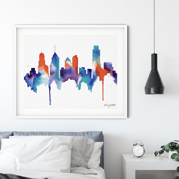 Philadelphia Skyline Painting - Etsy