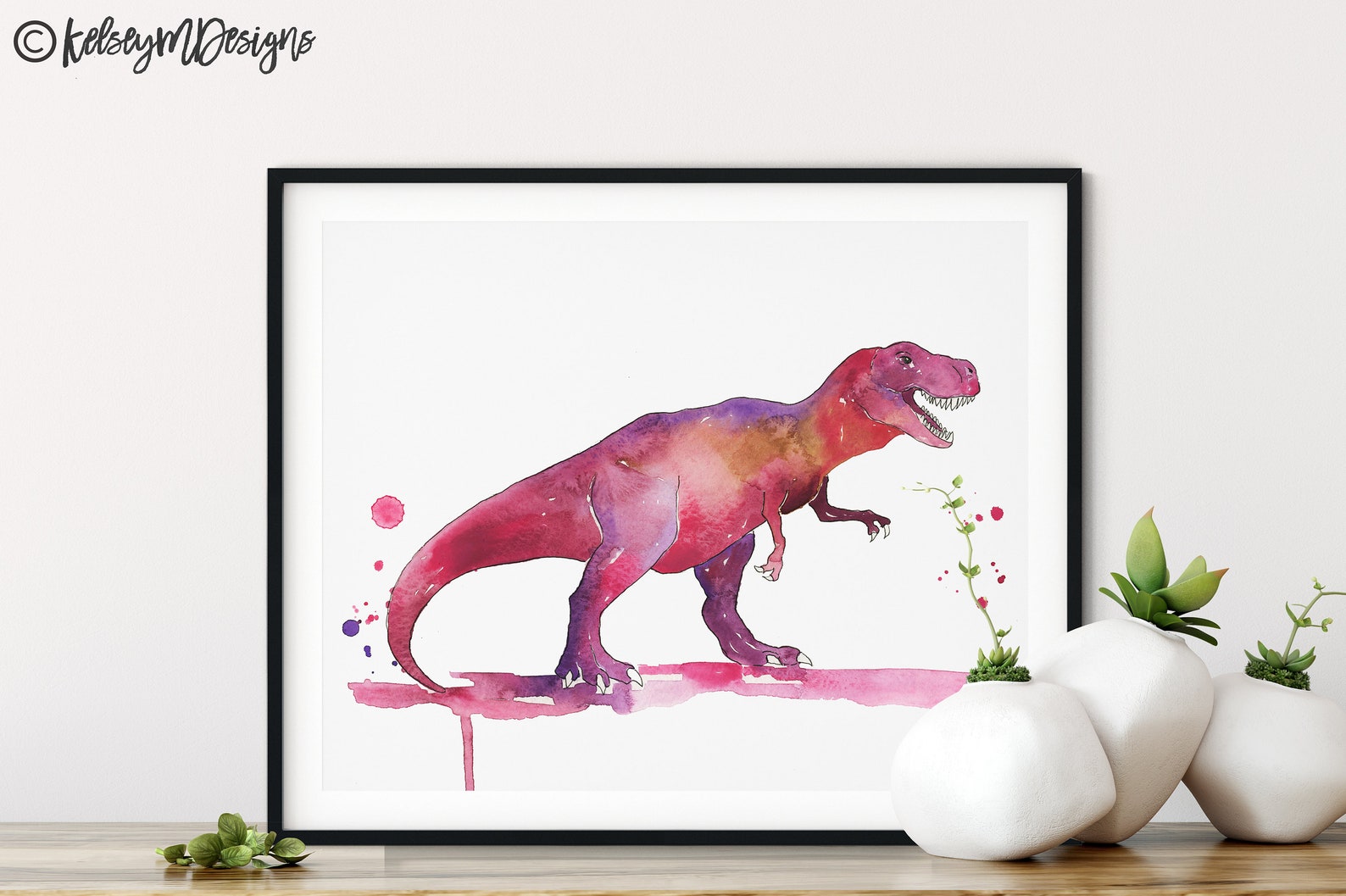Set of 2 Dinosaur Prints, Dinosaur Nursery Art, Trex Dinosaur ...