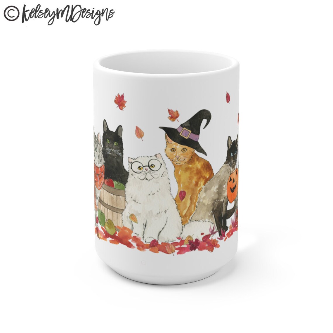 Halloween Cats Fall Mug, Fall Coffee Mug, Fall Decor, 15 Oz Mug ...