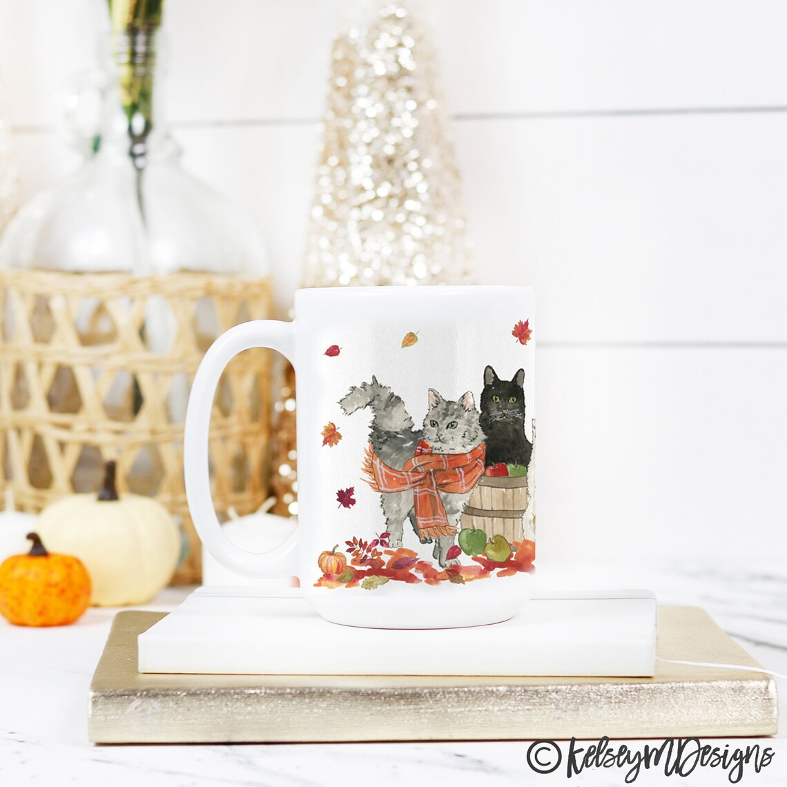 Halloween Cats Fall Mug Fall Coffee Mug Fall Decor 15 Oz | Etsy